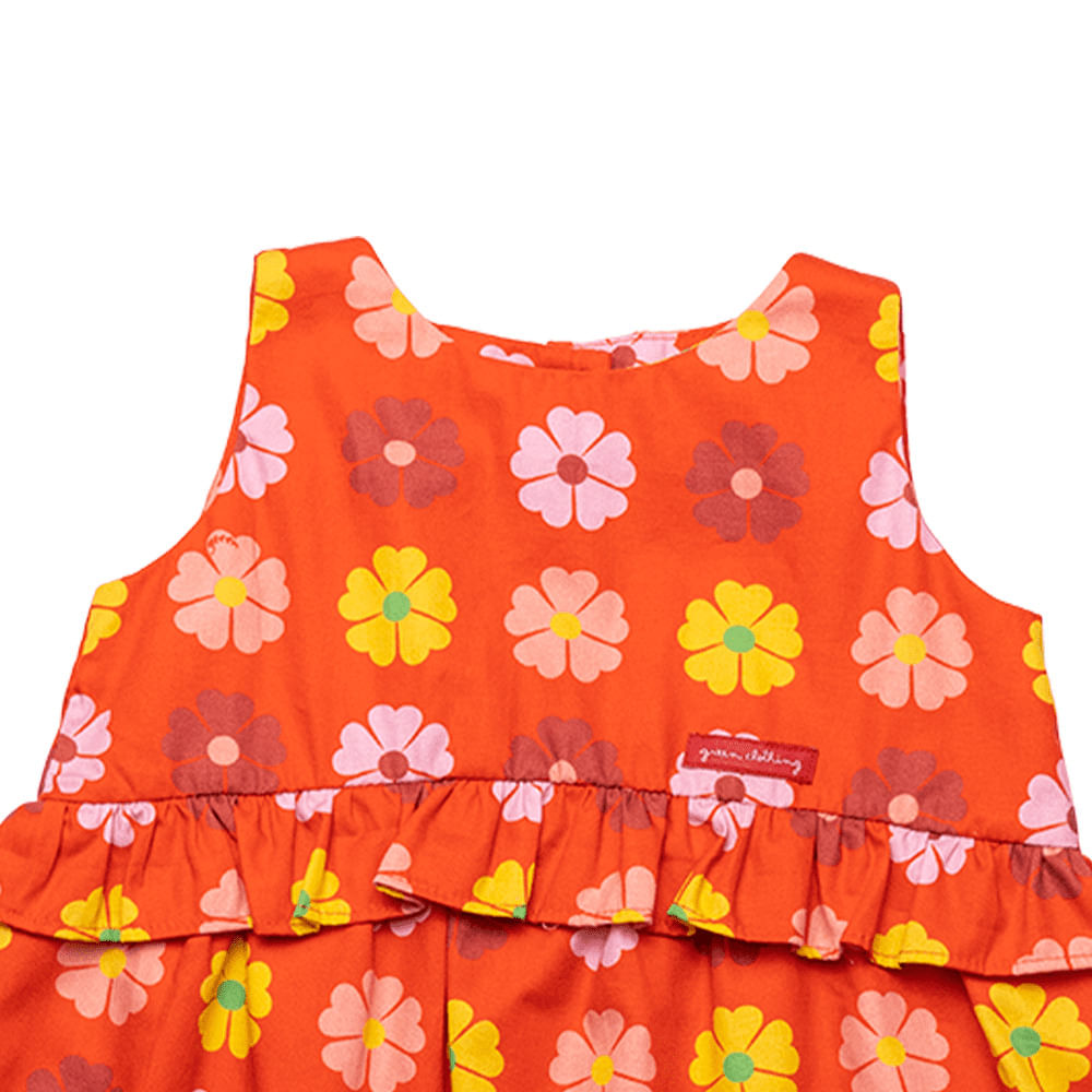 Macacão Bebê Menina Sunny Flowers Vermelho Loja Green