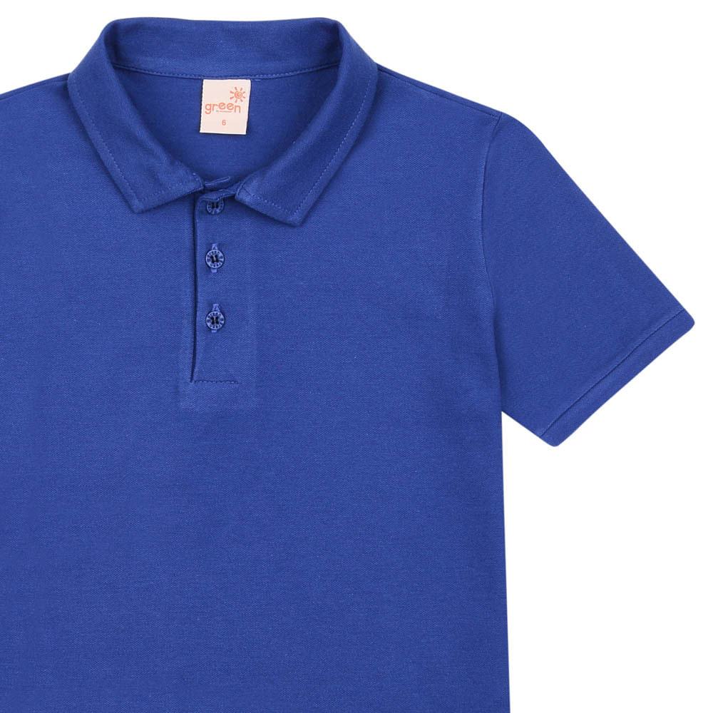 Polo Infantil Menino Piquet Azul Royal - Green